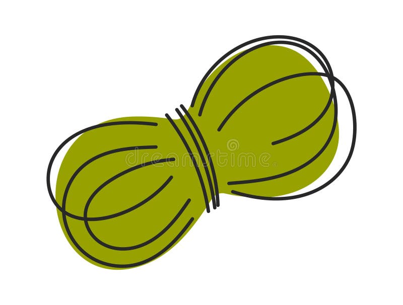 Hand-drawn Green Knitting Thread Skein Stock Illustration ...