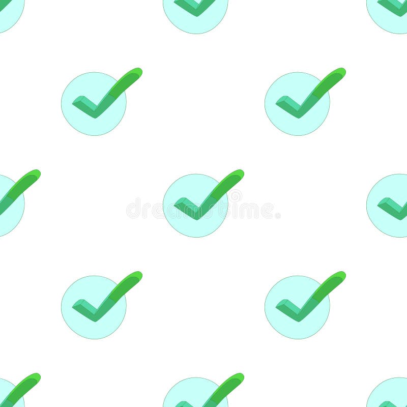 Hand Drawn Green Tick Pattern Seamless Vector Stock Vector ...