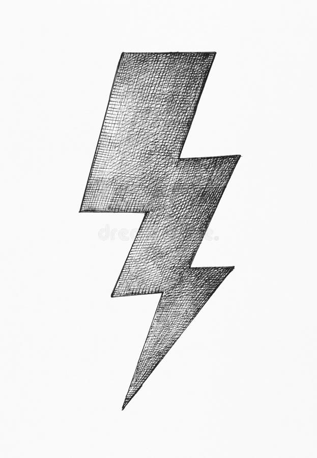 Hand Drawn Grey Lightning Illustration Stock Illustration ...