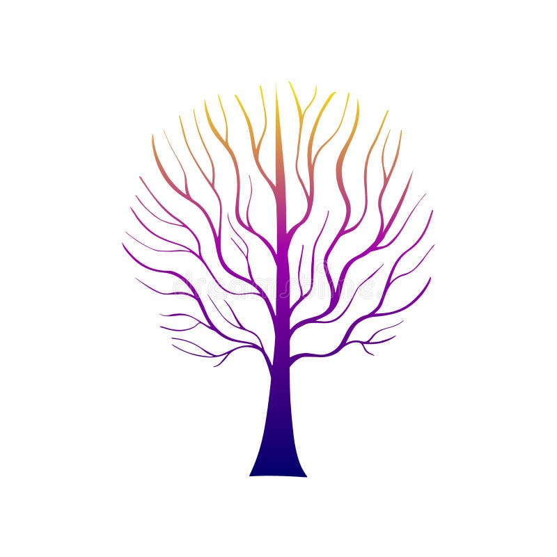 Hand Drawn Grown Tree Gradient-04 Stock Vector - Illustration of ...