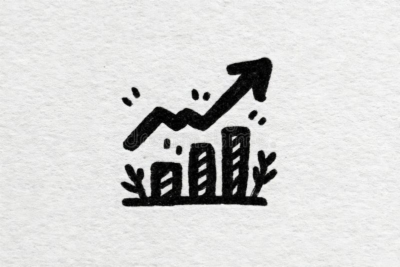 Growth Chart Illustration Showing Upward Trend Against Textured ...
