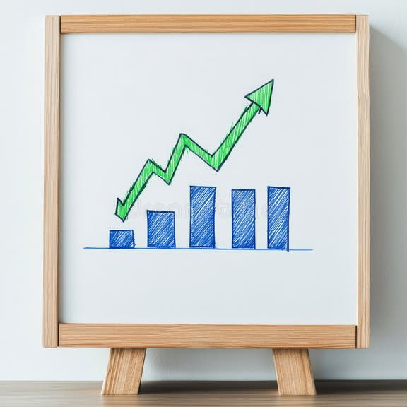 Hand-drawn Growth Chart on Whiteboard, Business Growth, Marketing ...