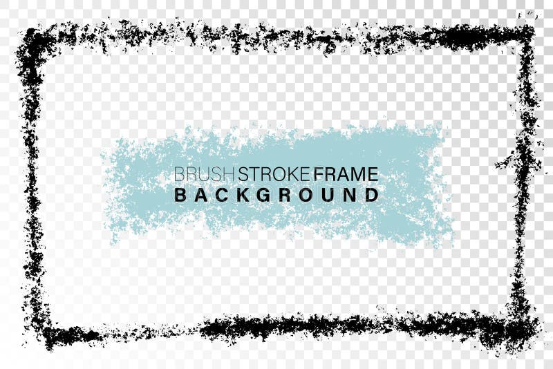 Hand Drawn Grunge Frame Rectangular Shape. Black Textured Paint As ...