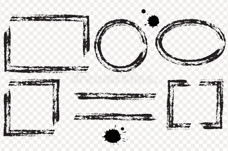 Hand Drawn Grunge Frame with Space for Text. Ink Smears Stock Vector ...