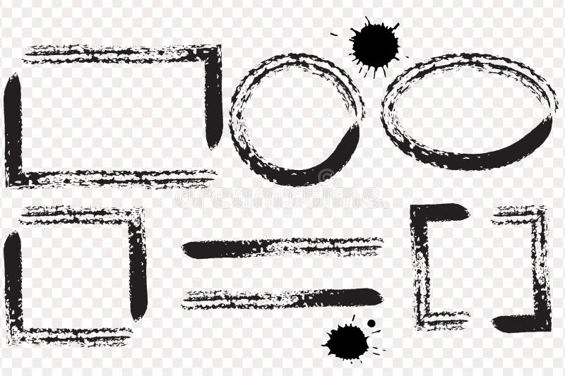 Hand Drawn Grunge Frame with Space for Text. Ink Smears Stock Vector ...