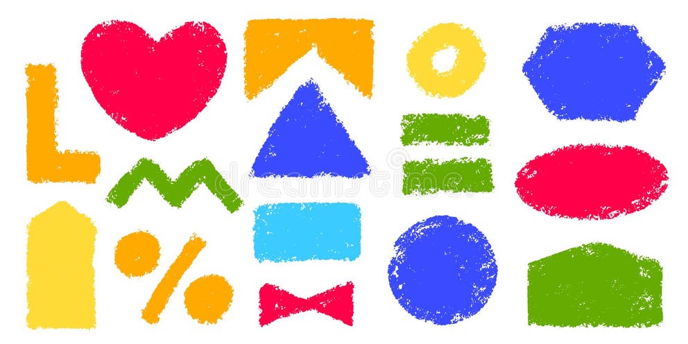 Hand Drawn Grunge Geometric Shapes for Posters. Negative Space for Text ...