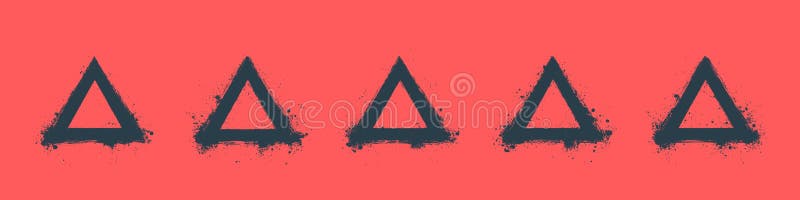 Hand Drawn Grunge Styled Triangle Frames Vector Set Abstract Red ...