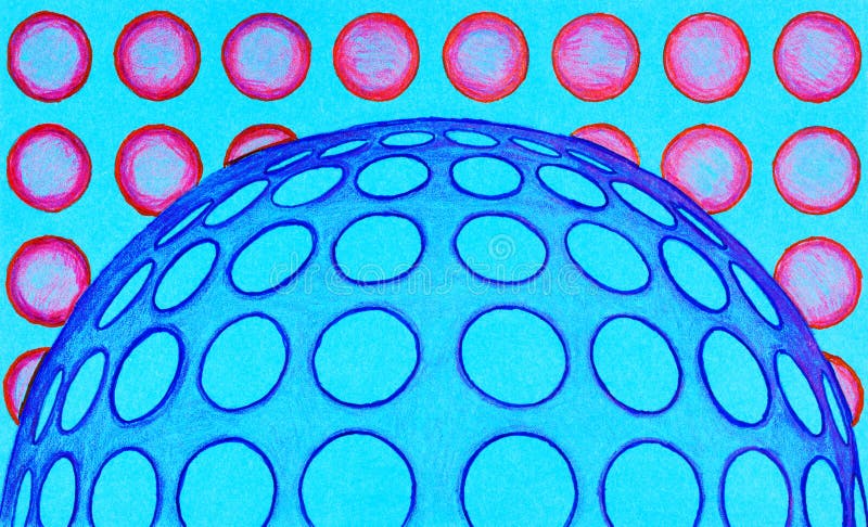 A Hand Drawn Half Sphere with Circles. Stock Illustration ...