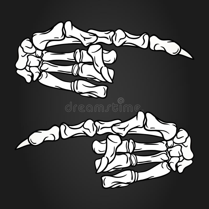 Left Skeleton Hand Drawing