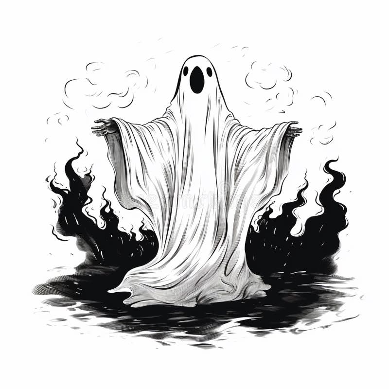 Hand-Drawn Halloween Ghost Celtic Illustration Stock Illustration ...