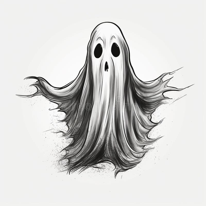 Hand-Drawn Halloween Ghost Simple Illustration Stock Illustration ...