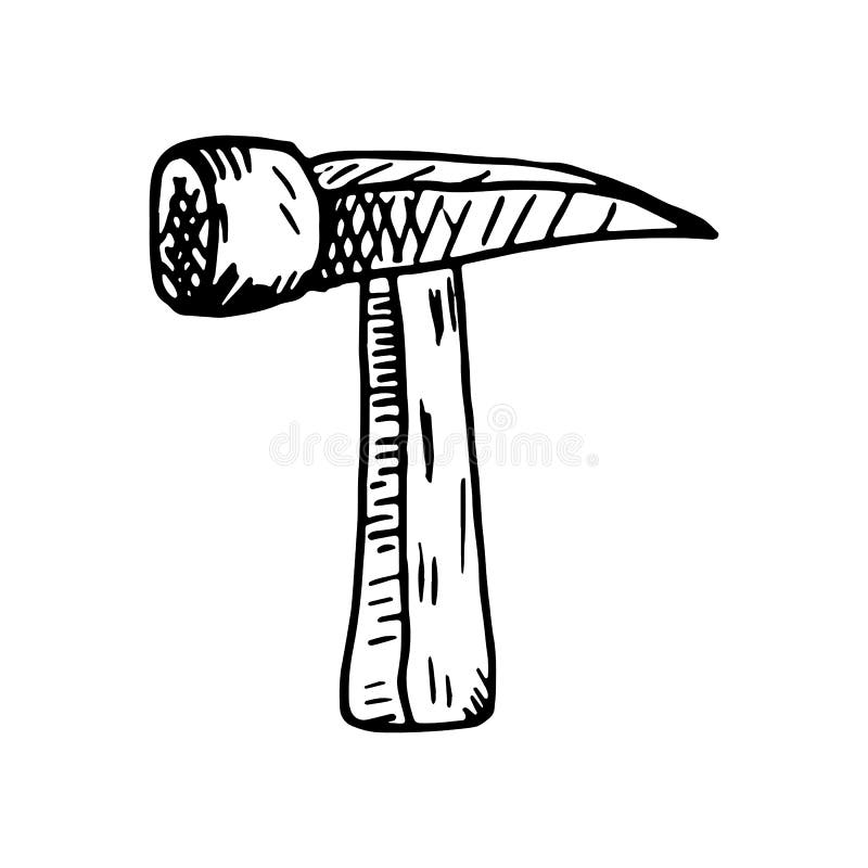 Hammer Law Doodle Hand Drawing Stock Illustration - Illustration of ...