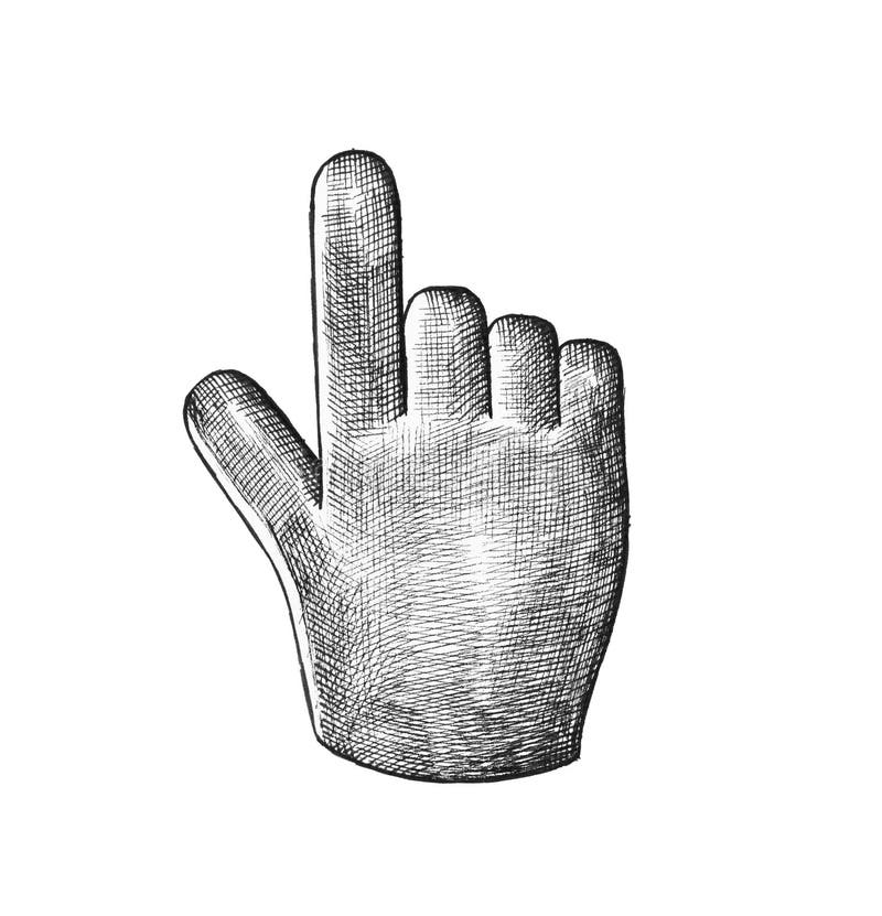 Hand Drawn Hand Cursor Illustration Stock Illustration - Illustration ...