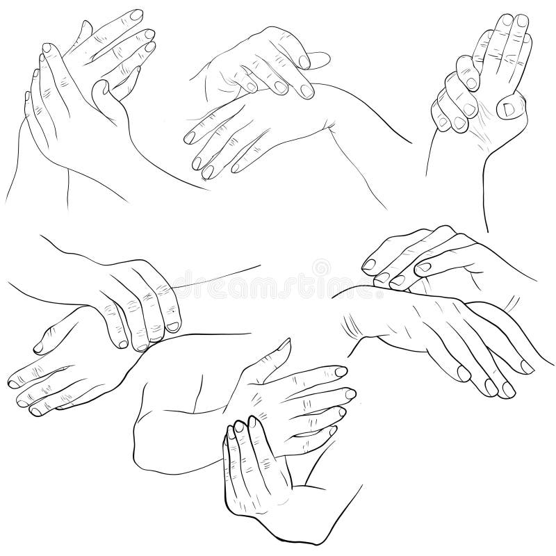 Hand Drawn Hand in Hand Illustration Stock Illustration - Illustration ...