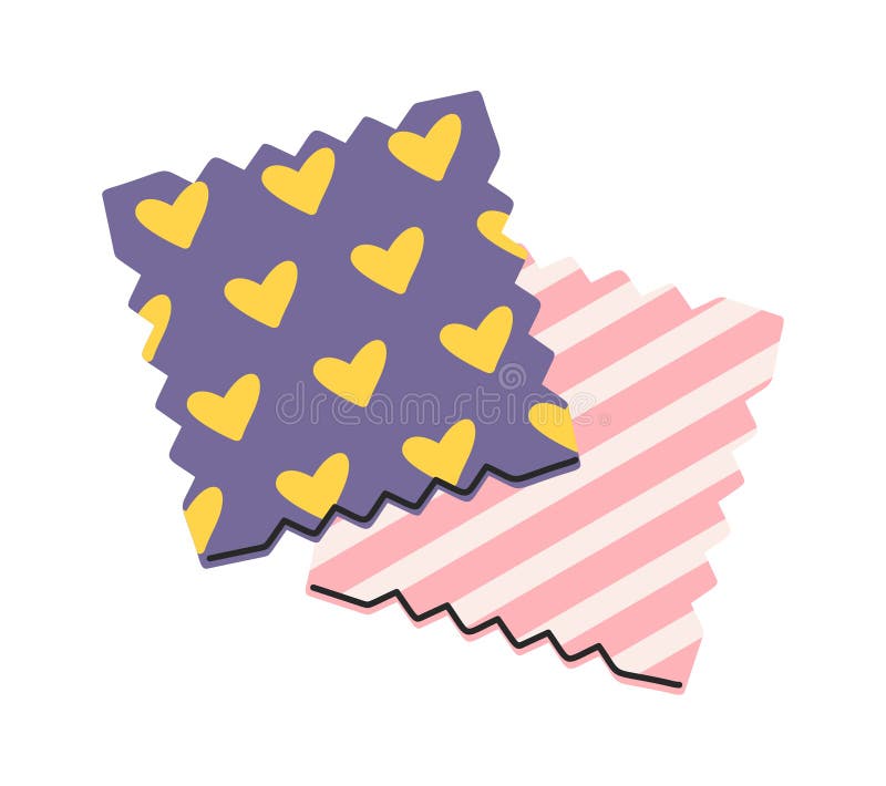 Hand Drawn Handmade Fabric Patch Stock Illustration - Illustration of ...