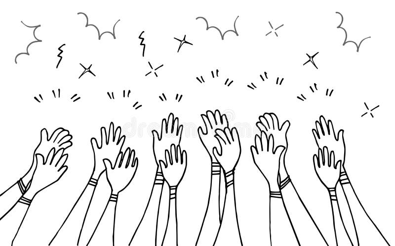 Clapping Hands Line Drawing Stock Illustrations – 219 Clapping Hands ...