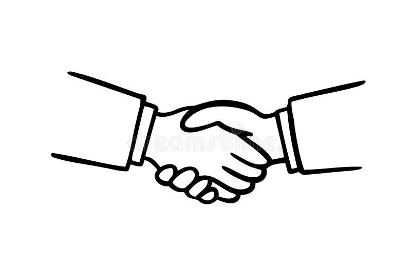 Hand Drawn Handshake Doodle Outline Icon Vector Illustration for ...