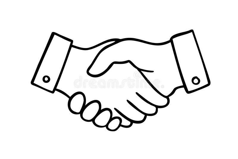 Hand Drawn Handshake Doodle Outline Icon Vector Illustration for ...