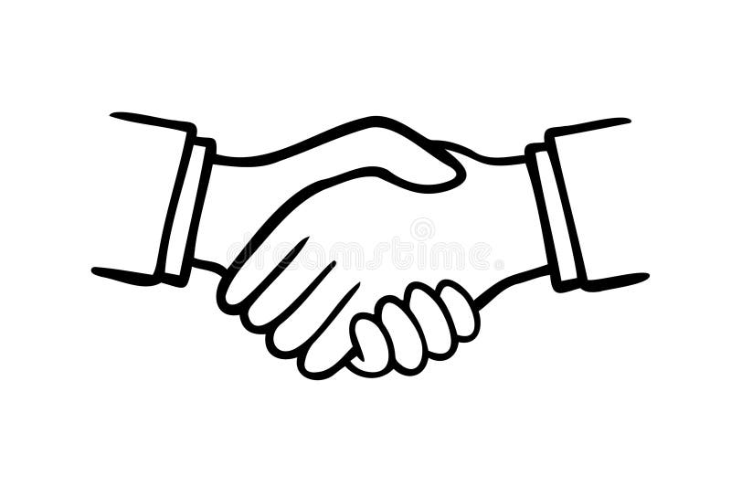 Hand Drawn Handshake Doodle Outline Icon Vector Illustration for ...
