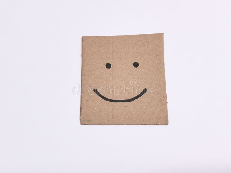 Hand Drawn Happy Face on Brown Paper. Positive Attitude Concept Stock ...
