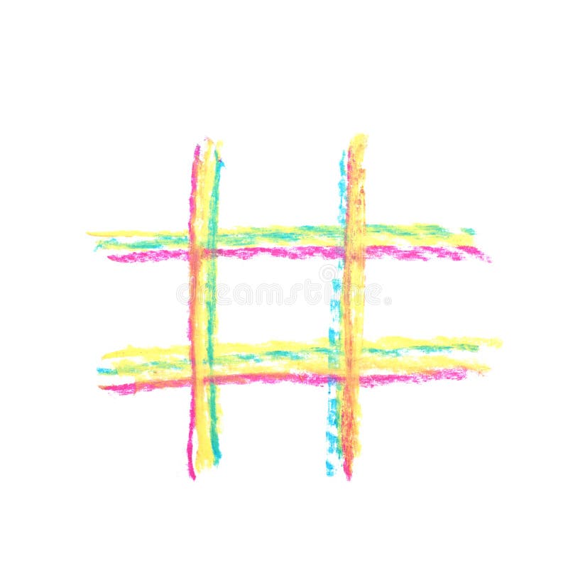 Hand Drawn Hashtag Symbol Isolated Stock Illustration - Illustration of ...