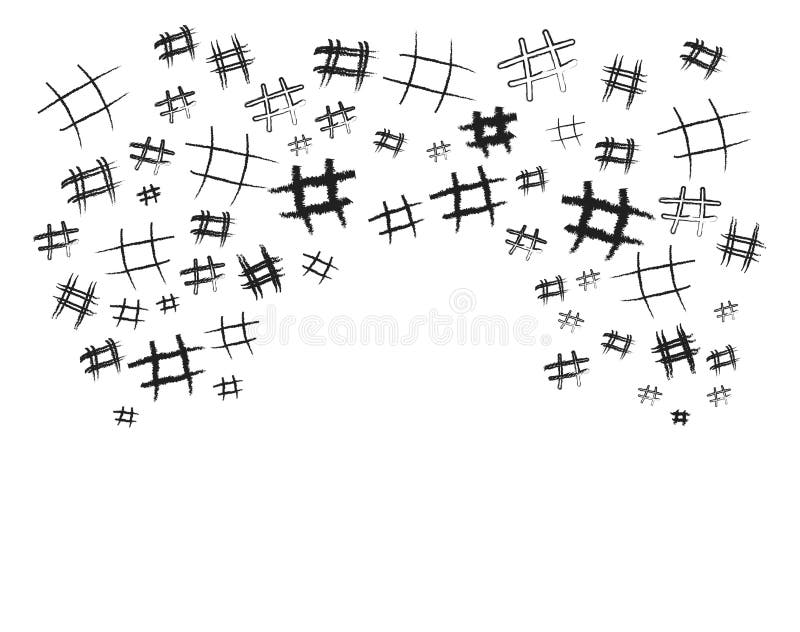 Hand Drawn Hashtags Symbol Illustration Stock Illustration ...