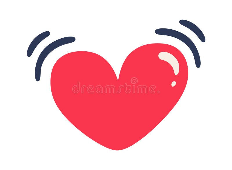 Hand Drawn Heart Cartoon Expression Sign Doodle Flat Icon Stock Vector ...