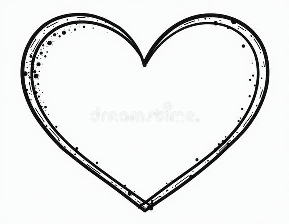 Hand-drawn Heart Frame with Splatter Stock Illustration - Illustration ...