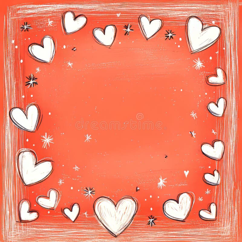 Hand-drawn Heart Illustration with Space for Text. Stock Image - Image ...