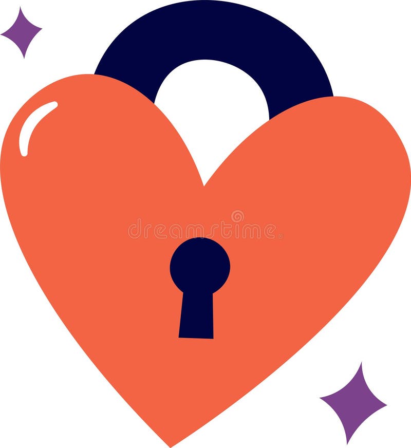 Hand Drawn Heart on Lock stock illustration. Illustration of vector ...