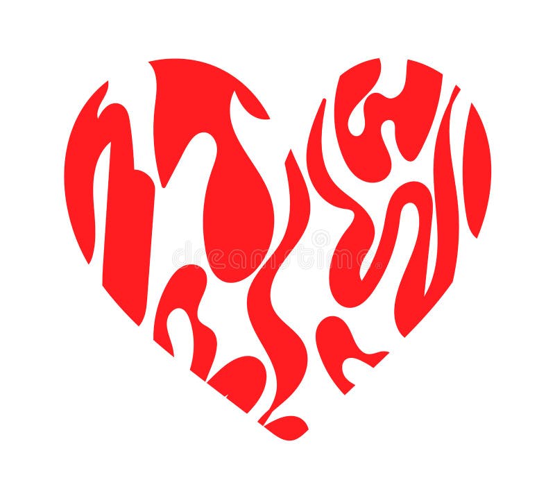 Hand Drawn Heart with Patterns Flat Icon Contemporary Love Design Stock ...