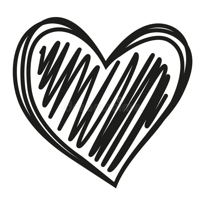 Hand Drawn Heart. Scribble Heart Vector Icon Stock Vector ...