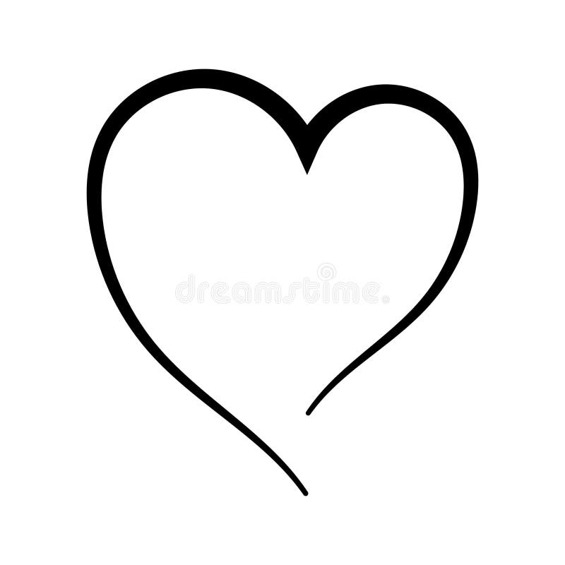 Hand Drawn Heart, Simple Symbol of Love and Affection Stock ...