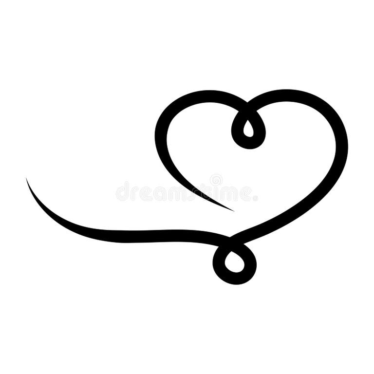 Hand Drawn Heart Symbol or Calligraphy Heart Loop Stock Illustration ...