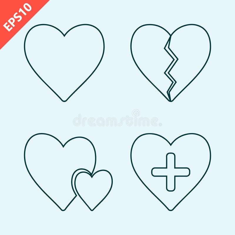 Hand Drawn Heart Symbol Design Vector Flat Isolated Illustration Stock ...