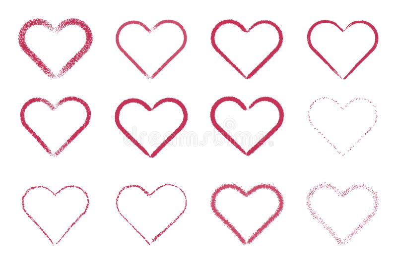 Hand Drawn Hearts. Design Elements for Valentine S Day and Wedding ...