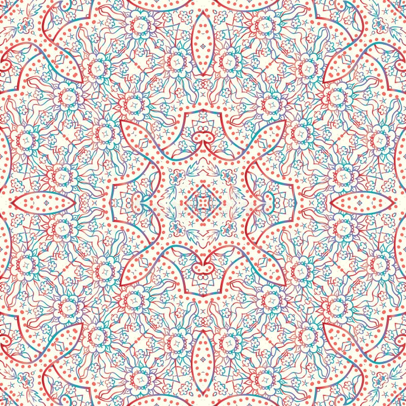 Hand-Drawn Henna Mehndi Abstract Pattern. Stock Vector - Illustration ...