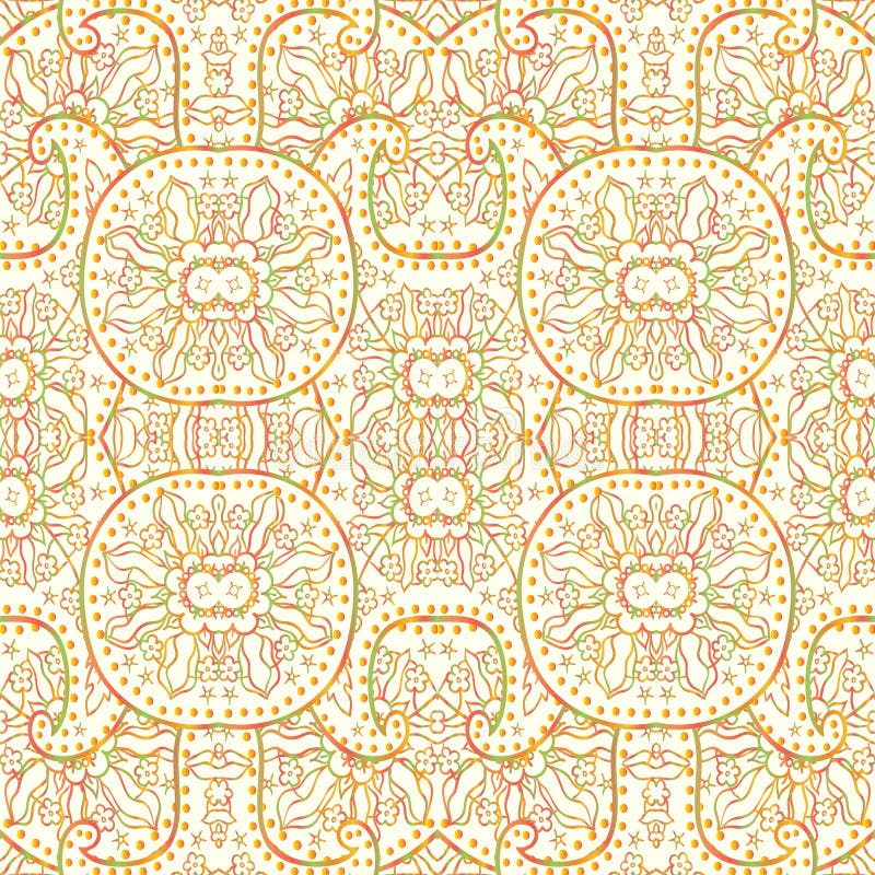 Hand-Drawn Henna Mehndi Abstract Pattern. Stock Vector - Illustration ...