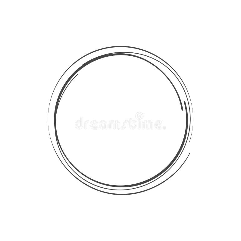 Hand Drawn Highlight Circle Sketch Frame. Flat Vector Illustration ...