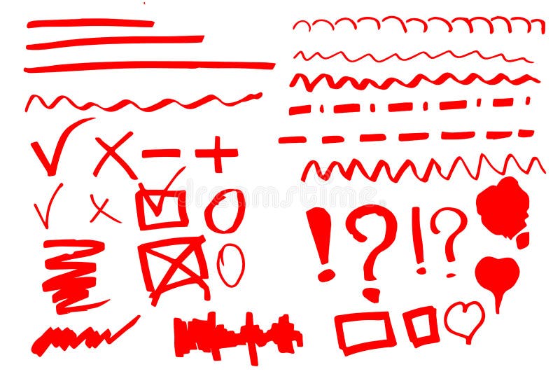 Hand drawn highlighter set stock vector. Illustration of line - 133776651