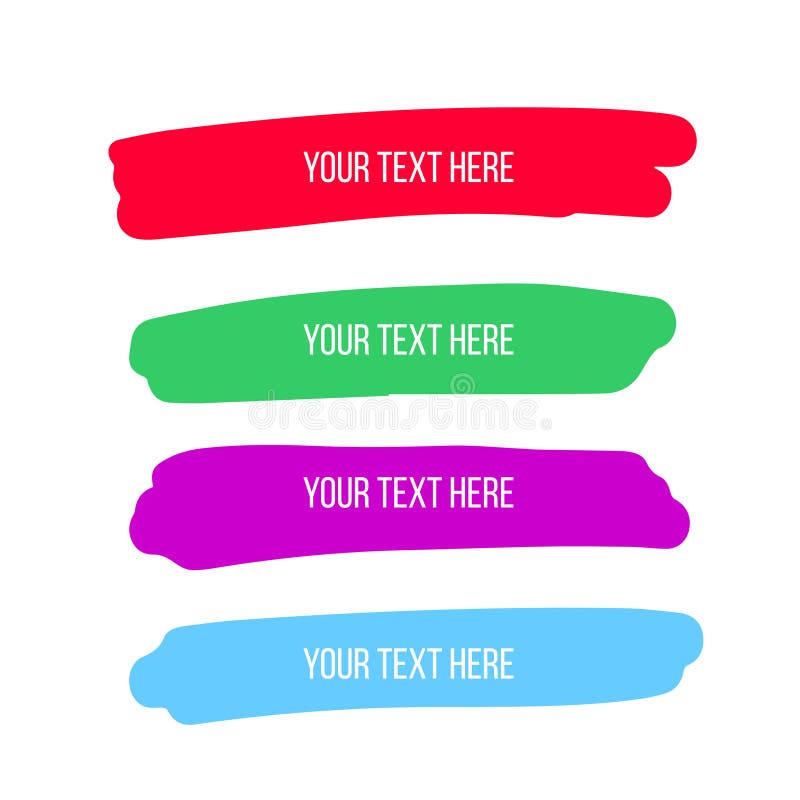 Hand Drawn Highlighter Pen Stroke Line for Word Underline. Stock Vector ...