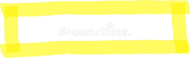 Hand Drawn Highlighter Strokes Form a Vibrant Yellow Rectangular Frame ...