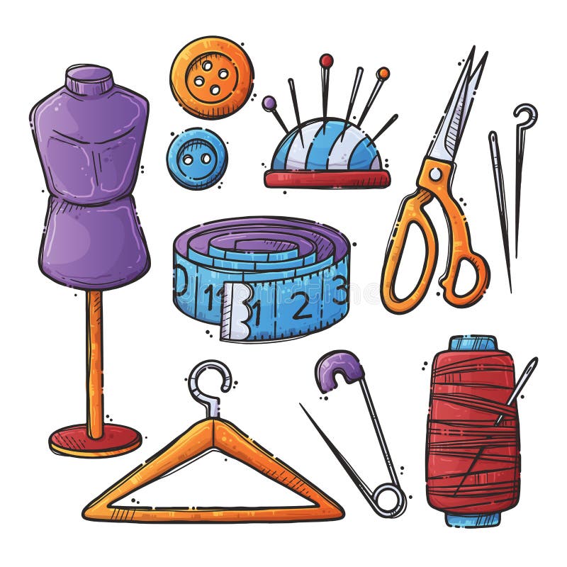Hand Drawn Hobby Objects Collection Vector Stock Vector - Illustration ...