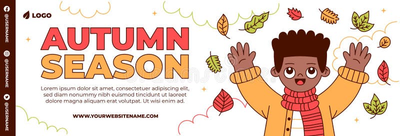 Hand Drawn Horizontal Banner Template for Autumn Celebration Vector ...
