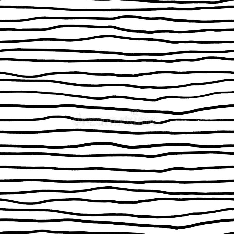 Hand Drawn Horizontal Doodle Line Seamless Pattern Stock Vector ...