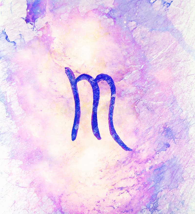 Hand Drawn Horoscope Astrology Symbols, Color Background. Stock ...
