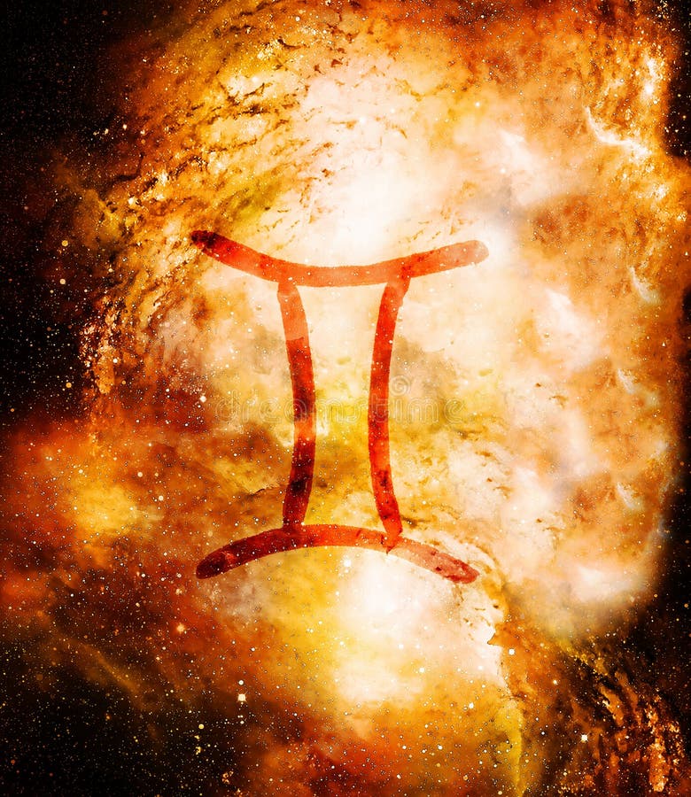Hand Drawn Horoscope Astrology Symbols in Cosmic Space. Stock ...
