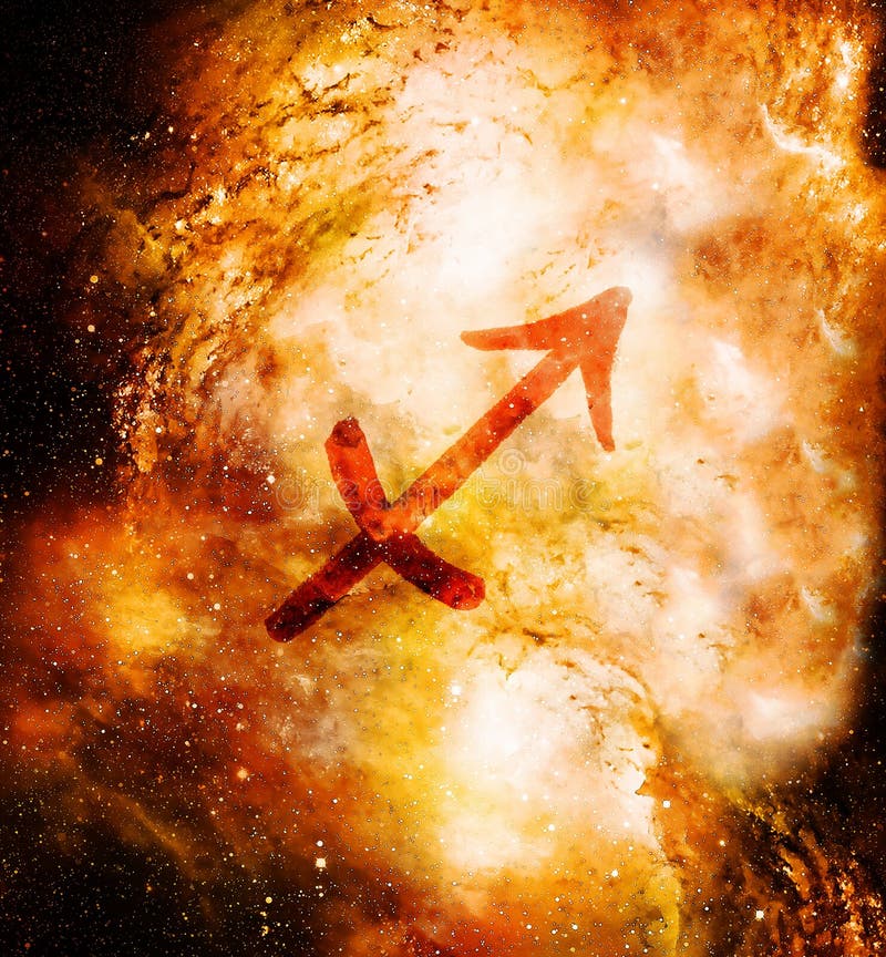 Hand Drawn Horoscope Astrology Symbols in Cosmic Space. Stock ...