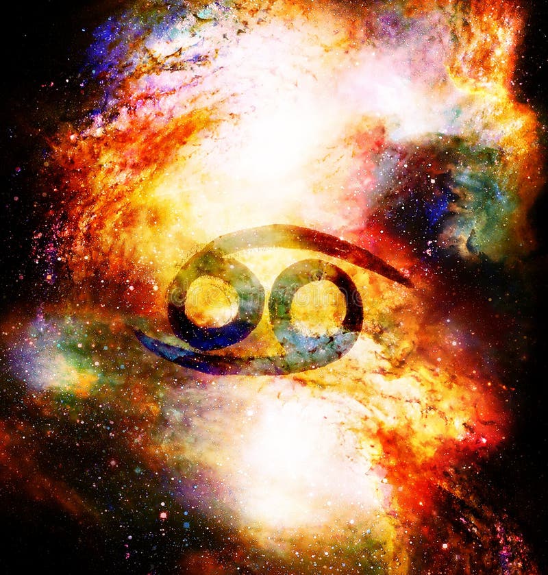 Hand Drawn Horoscope Astrology Symbols in Cosmic Space. Stock ...