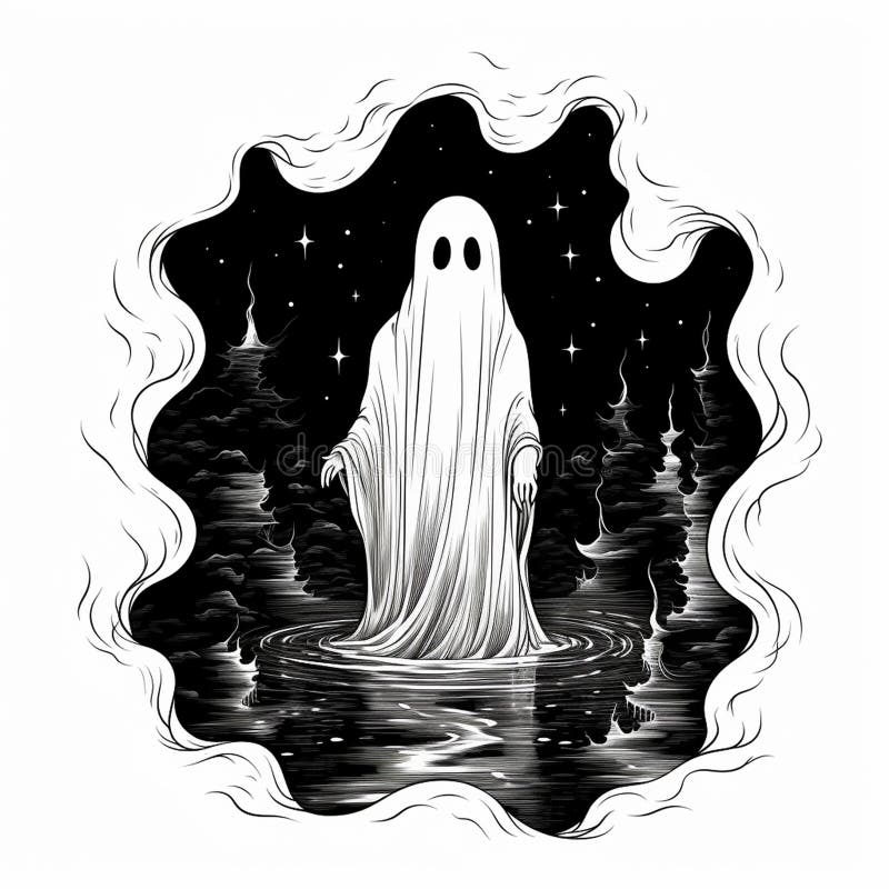 Hand-Drawn Horror Apparitions Vintage Elegance Stock Illustration ...